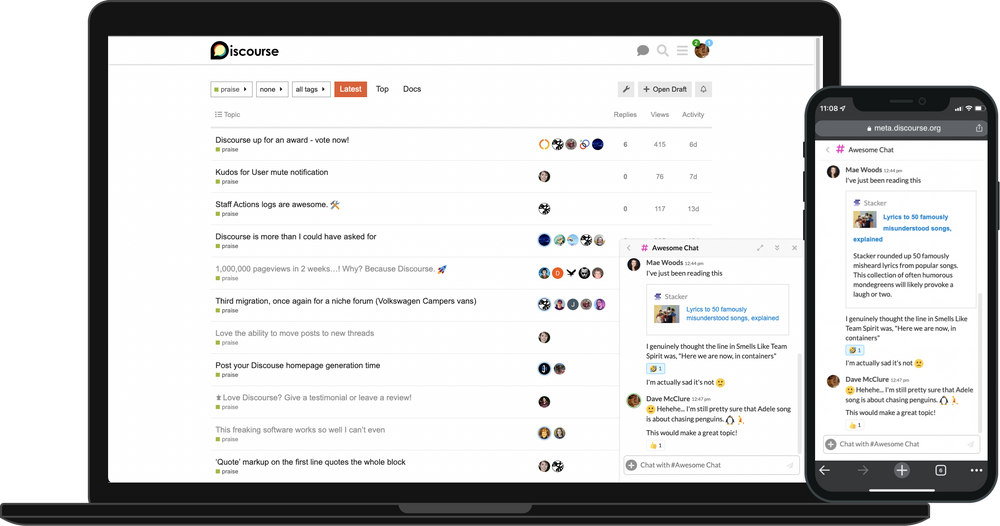 Discourse Chat is now available.